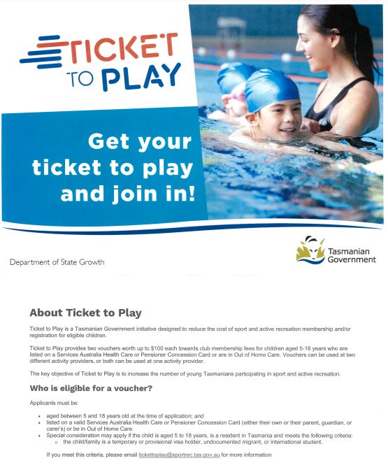 Ticket to Play Information – Kingston Pool and Wellness Centre